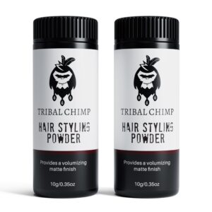 tribal chimp hair styling powder for men and women, hair volumizer and texture powder - 2 pc set, 10g