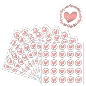 timnod 500 pieces clear bronzing envelope seal stickers, elegant heart wedding stickers, 1.4 inch round sealing sticker for wedding invitations/greeting cards/party favors, self-adhesive (rose gold)