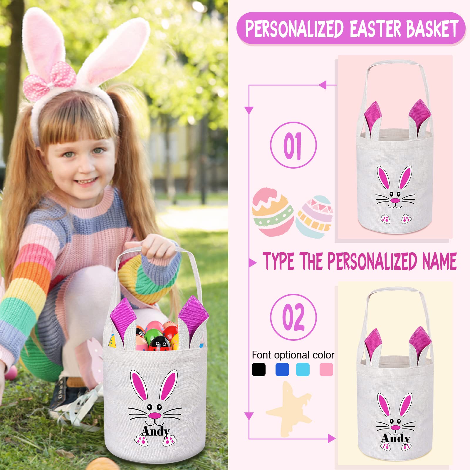 Personalized Easter Baskets for Girls Boys, Jocidea Custom Easter Baskets for Kids Personalized Easter Basket Easter Gifts Easter Basket Stuffers for Kids Easter Basket Toys — Blue