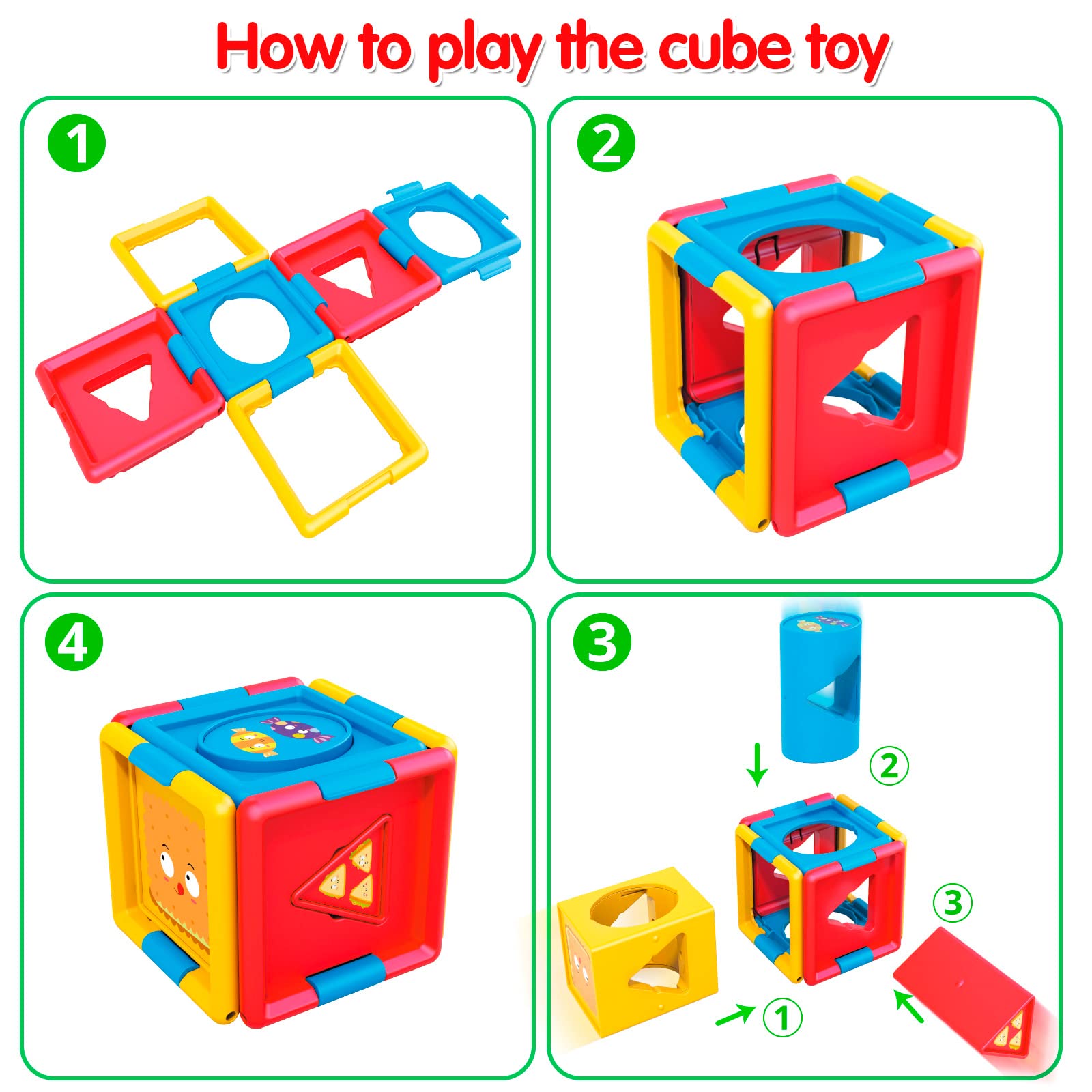 WITALENT Activity Cube Toys for 1 Year Old Boy Girl Baby Sorter Toy Montessori Toddler Toys Age 1-3 Developmental Learning Baby Toys 6-12-18 Months Christmas Birthday Gift for 1 2 3 Year Old