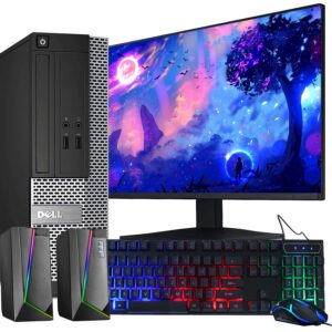 dell optiplex 7010 computer desktop pc, intel core i7, 8gb ram, 2tb hdd, mtg new 22 inch led monitor, rgb speaker and keyboard mouse, wifi, windows 10 pro (renewed)