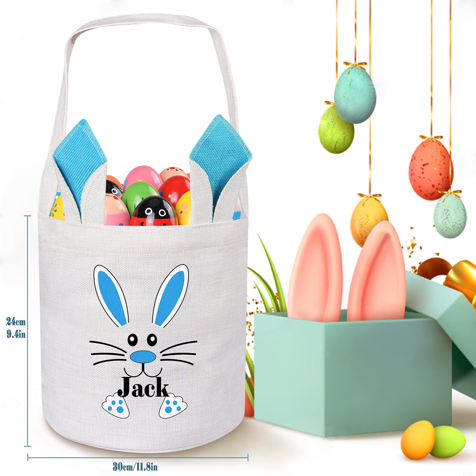 Personalized Easter Baskets for Girls Boys, Jocidea Custom Easter Baskets for Kids Personalized Easter Basket Easter Gifts Easter Basket Stuffers for Kids Easter Basket Toys — Blue