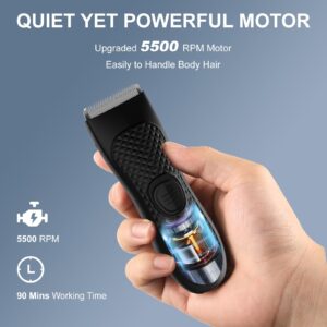 SKERTS Unisex Hair Trimmer, Matt Black, for Trimming, Shaving, Body, 90mins Battery Power, IPX7 Waterproof