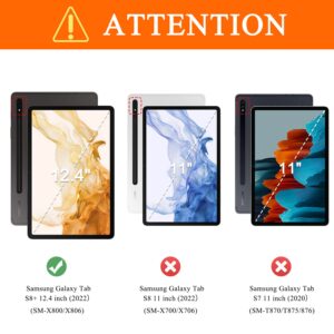 Soke Galaxy Tab S8+/S7 FE/S7 Plus 12.4 inch Case with S Pen Holder, Translucent Soft TPU Back Cover for Samsung Tab S8+ 2022/S7 FE 2021/S7 Plus 2020 [SM-X800/X806/T730/T736B/T970/T975],Violet