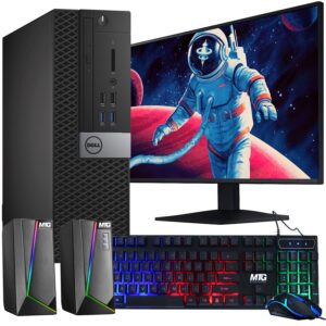 dell optiplex 3040 computer desktop pc, intel core i5, 8gb ram, 1tb hdd, mtg new 22 inch led monitor, rgb speaker and keyboard mouse, wifi, windows 10 pro (renewed)