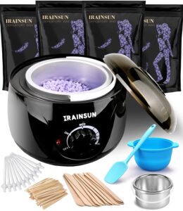 irainsun waxing kit for women man, wax warmer for hair removal, waxing machine easy to use accessories complete