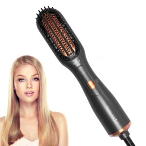 sea-maid hair straightener brush, ceramic ionic hot air brush with anti-scald, auto temperature lock & auto-off feature, 3 heat