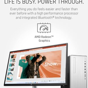 HP 2022 Newest Pavilion Desktop, AMD Ryzen 7 5700G, 32GB RAM, 2TB PCIe SSD, Windows 11 Home, Wi-Fi 5, Bluetooth, 9 USB Ports, Wired Mouse, Keyboard Combo, Pre-Built Tower Bundle with JAWFOAL