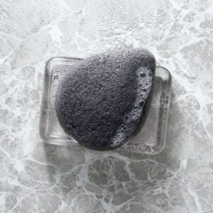 Julep Single Konjac Sponge - Face - Skin-Clarifying Charcoal Gentle Exfoliating Cleansing Tool with Convenient Suction Cup Hook