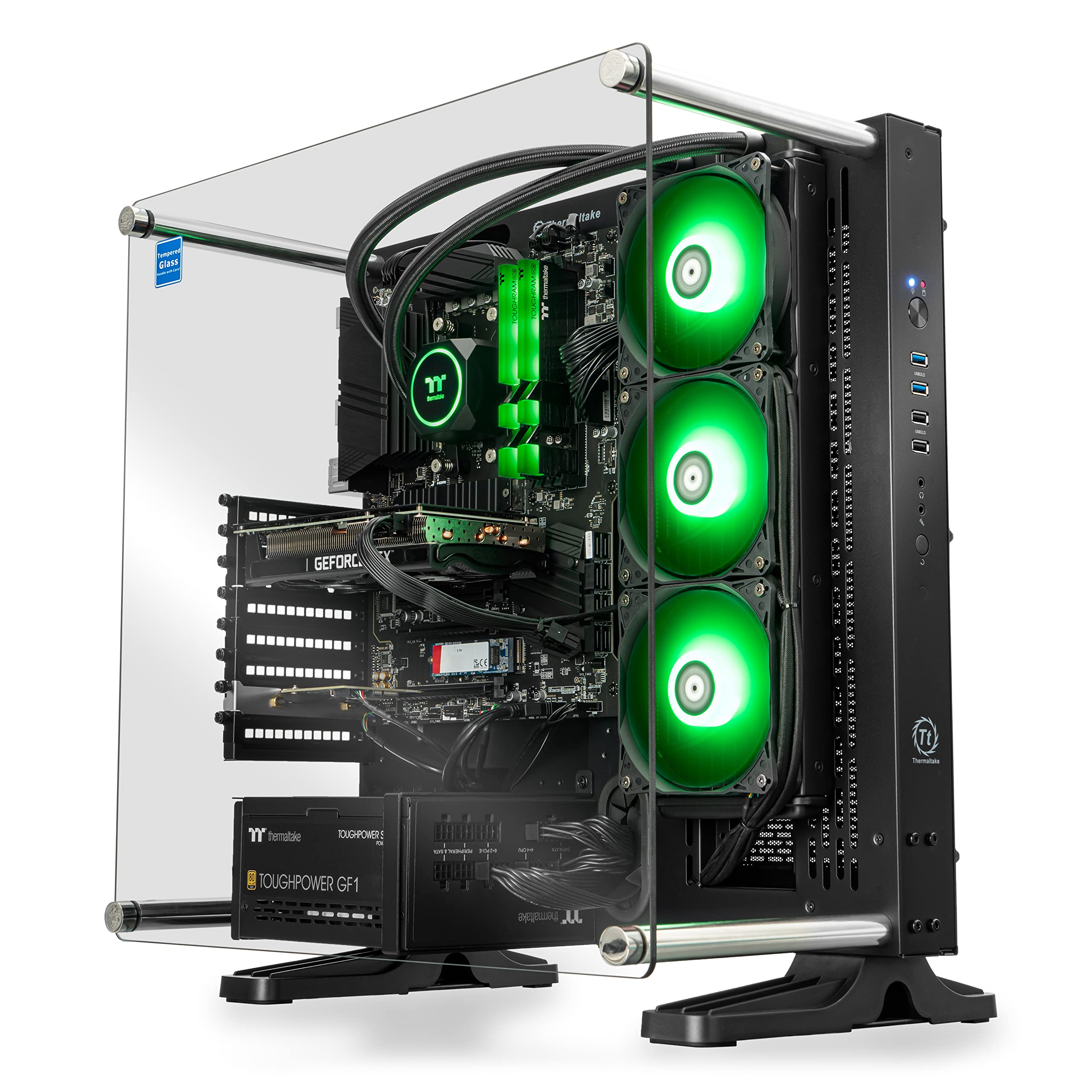 Thermaltake Shadow 370 v2 AIO Liquid Cooled Gaming PC (AMD Ryzen™ 5 5600X 6-core, DDR4 3600Mhz 16GB RGB Memory, NVIDIA® GeForce RTX™ 3070, 1TB NVMe M.2, WiFi,Win 10 Home) P3BK-B550-37S-LCS