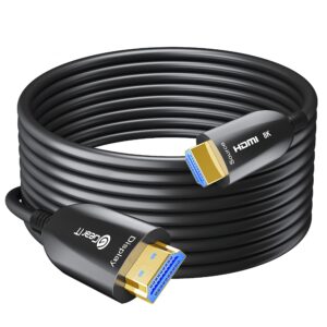 gearit 8k hdmi cable fiber optic hdmi 2.1 (50ft) ultra high speed 48gbps, supports 8k@60hz, 4k@120hz, dynamic hdr, earc, compatible rtx3090, xbox series x, ps5, uhd suhd tv, 50 feet / 15.24 meter