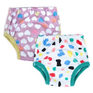 moomoo baby training pants 2 packs absorbent toddler potty training underwear for boys and girls-cotton 2t multicolor