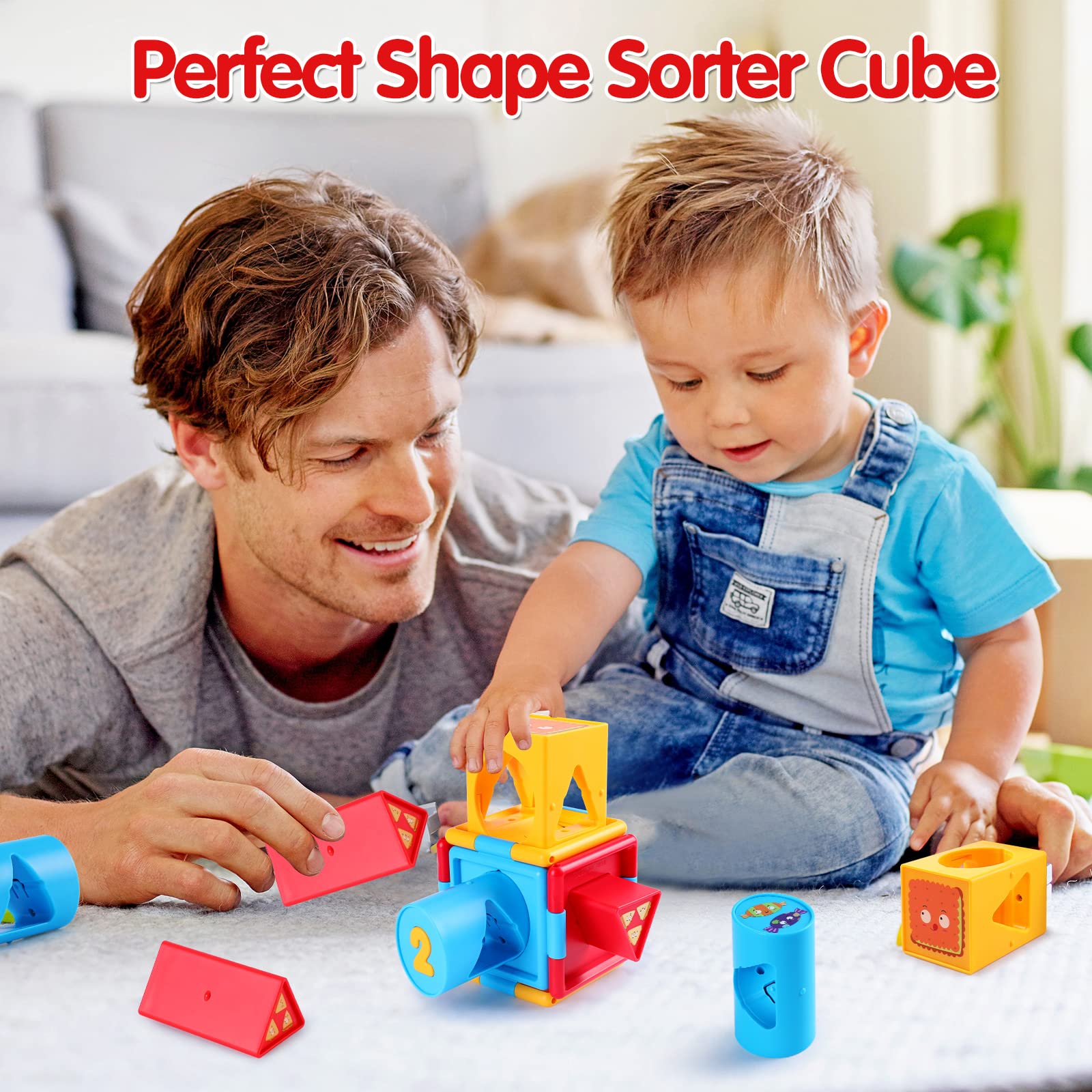 WITALENT Activity Cube Toys for 1 Year Old Boy Girl Baby Sorter Toy Montessori Toddler Toys Age 1-3 Developmental Learning Baby Toys 6-12-18 Months Christmas Birthday Gift for 1 2 3 Year Old