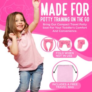 Cadily Princess Foldable Potty Training Seat. Travel Potty Seat for Toddlers. Portable Potty Seat for Toddler Travel. Baby Potty Training Toilet Seat. Kids Toilet Seat Travel Potty.Toddler Toilet Seat