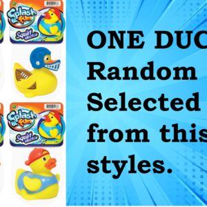 JA-RU Water Squirt Rubber Ducks (1 Duck Assorted) Fun Toddlers Baby Bath Tub Pool Toy 3" Rubber Duckies for Kids, Sensory Play, Stress Relief, Stocking Stuffers Supply in Bulk. 1178-1