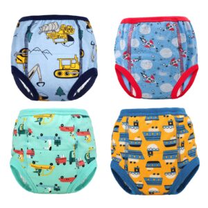 moomoo baby training underwear 4 packs absorbent toddler potty training pants for boys and girls-cotton animal print 5t