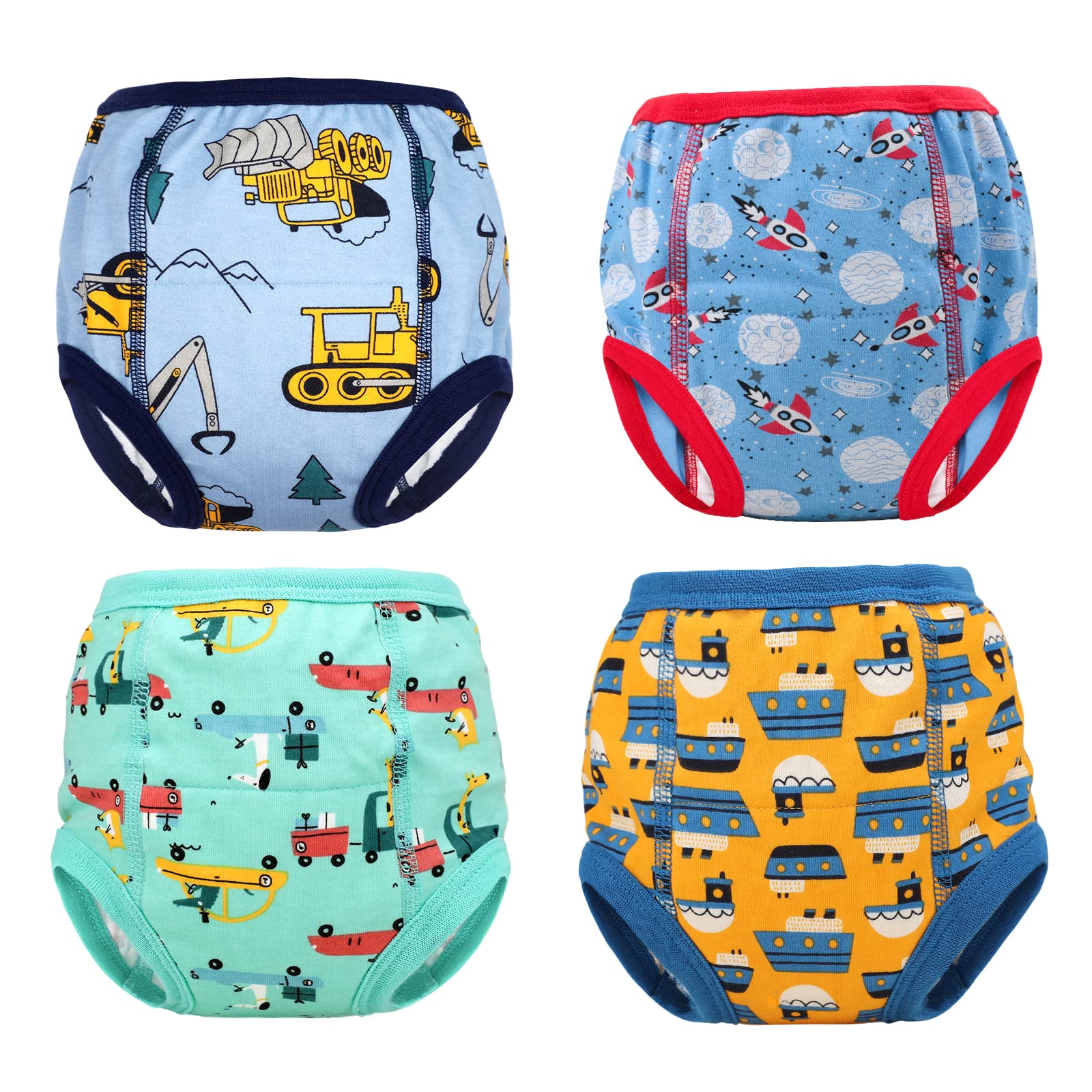 MooMoo Baby Training Underwear 4 Packs Absorbent Toddler Potty Training Pants for Boys and Girls-Cotton Animal Print 5T