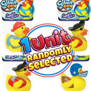 JA-RU Water Squirt Rubber Ducks (1 Duck Assorted) Fun Toddlers Baby Bath Tub Pool Toy 3" Rubber Duckies for Kids, Sensory Play, Stress Relief, Stocking Stuffers Supply in Bulk. 1178-1