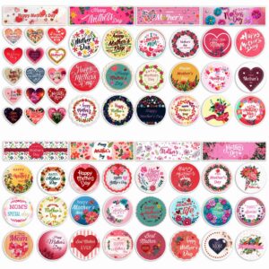 130pcs mothers day stickers happy mothers day stickers mother’s day labels stickers floral envelope seals bulk for mother’s day gift cards tag letter boxes cups decoration, 2 inch