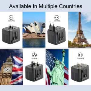 1200Watts Travel Adapter and Converter Combo Step Down Voltage 220V to 110V for Hair Dryer Steam Iron Laptop MacBook Cell Phone Travel Adapter Converter for US to UK Europe AU Over 150 Countries