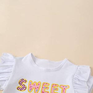 Baby Girls Birthday Outfit Sweet One/Two Donut Bell Bottom Pants Headband Set (Two Sweet Pink 2, 18-24M)