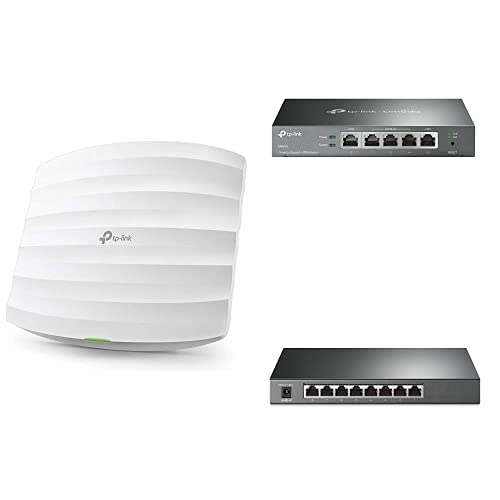 TP-Link Entry-Level Omada SDN Bundle - Including VPN Router ER605, Access Point EAP225 V3 and PoE Switch TL-SG2008P, Cloud Access & Omada App, Limited