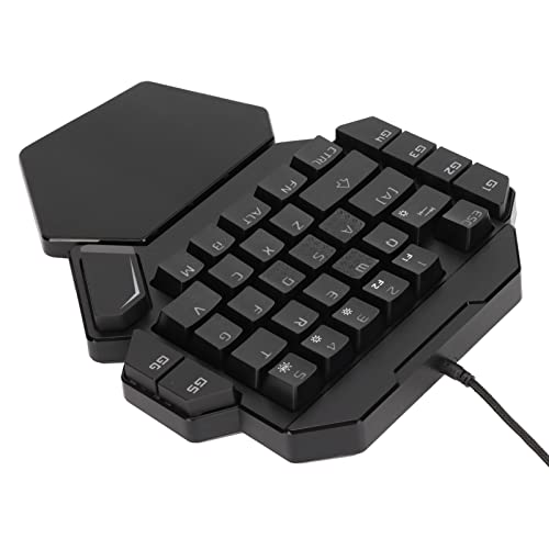 One Handed Keyboard, RGB Backlit Ergonomic Design Programmable Keys One Handed Gaming Keyboard Accurate Control Plug and Play for Game for Dorm for Home