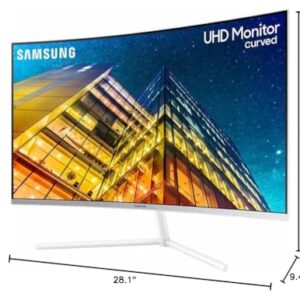 SAMSUNG UR59 Series 32-Inch 4K UHD (3840x2160) Computer Monitor, Curved, HDMI, Display Port, 3-Sided Border-Less, Eye Saver Mode (LU32R591CWNXZA) + Wacky Jacky Cleaning Cloth