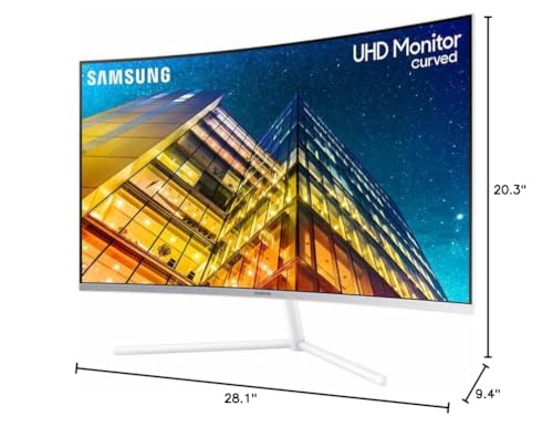 SAMSUNG UR59 Series 32-Inch 4K UHD (3840x2160) Computer Monitor, Curved, HDMI, Display Port, 3-Sided Border-Less, Eye Saver Mode (LU32R591CWNXZA) + Wacky Jacky Cleaning Cloth