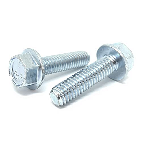 (50 Pieces) 5/16-18x1" Grade 5 Hex Flange Bolts Screws UNC Coarse Full Threads Zinc Clear