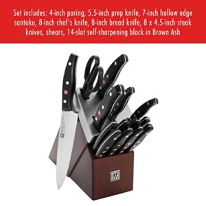 ZWILLING TWIN Signature 15-pc Self-Sharpening Knife Block Set - Brown