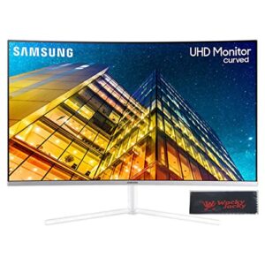 samsung ur59 series 32-inch 4k uhd (3840x2160) computer monitor, curved, hdmi, display port, 3-sided border-less, eye saver mode (lu32r591cwnxza) + wacky jacky cleaning cloth