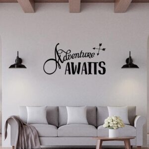 Inspirational Wall Stickers Quotes" Adventure Awaits" Positive Motivational Removable Vinyl Wall Decal Living Room Bedroom Nursery Room Home Decor