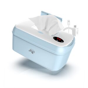 baby wipe warmer wipes dispenser : high capacity led display silent heating - wipes diaper warmer with adapter for newborn baby