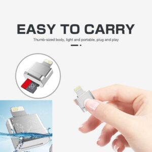 Apple MFi Certified Lightning to Micro SD Card Reader for iPhone, iPad - Supports iOS 13, exFAT & FAT32