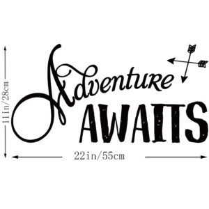 Inspirational Wall Stickers Quotes" Adventure Awaits" Positive Motivational Removable Vinyl Wall Decal Living Room Bedroom Nursery Room Home Decor