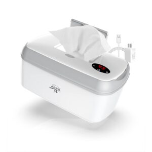 wipe warmer baby wet wipes dispenser : high capacity led display silent heating - wipes diaper warmer with adapter for baby infant