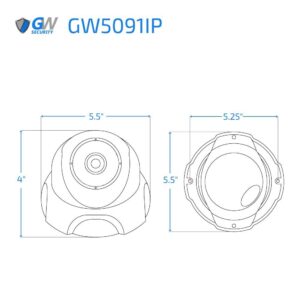 GW Security 5MP IP PoE Outdoor Indoor Microphone Dome Security Camera (GW5091IP)