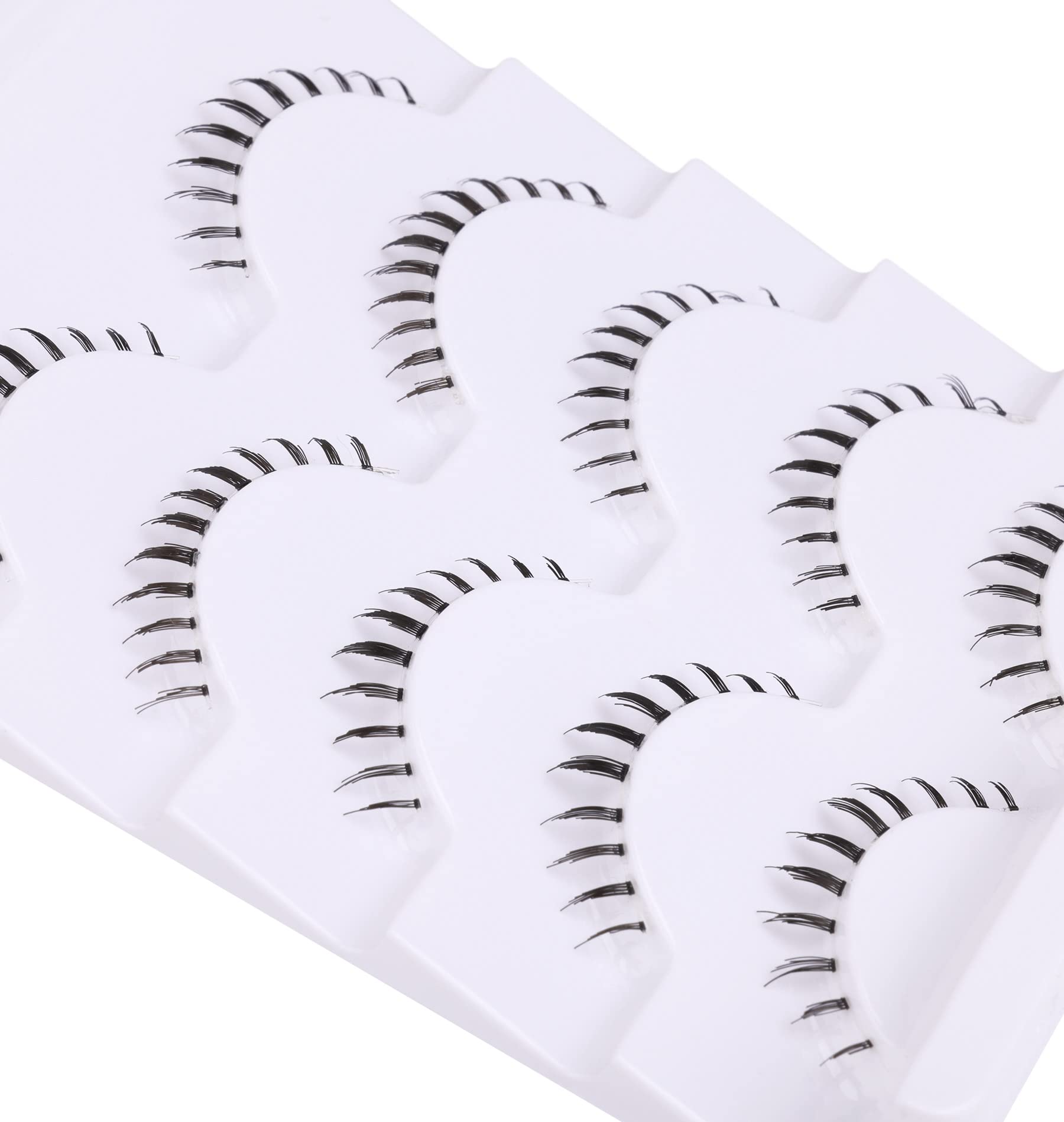 False Eyelashes Bottom Lashes Wispy Natural Mink Lashes Clear Band DIY Lashes Reusable Soft Handmade Lashes Pack