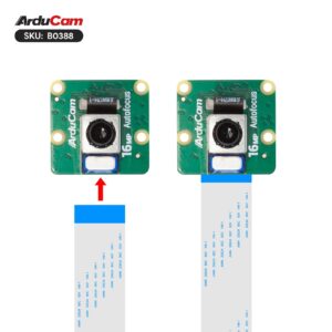 Arducam 16MP Autofocus Quad-Camera Kit for Raspberry Pi, 16MP IMX519 Autofocus Synchronized Pi Camera, Compatible with Nvidia Jetson Board