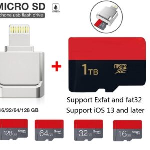 Apple MFi Certified Lightning to Micro SD Card Reader for iPhone, iPad - Supports iOS 13, exFAT & FAT32