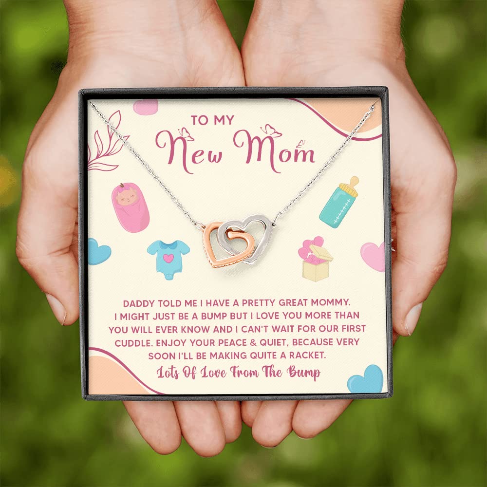 Teesware Pregnancy Gift For Mom, To My Mommy Necklace Baby Bump, Mommy To Be Gifts For 1st Time Mom