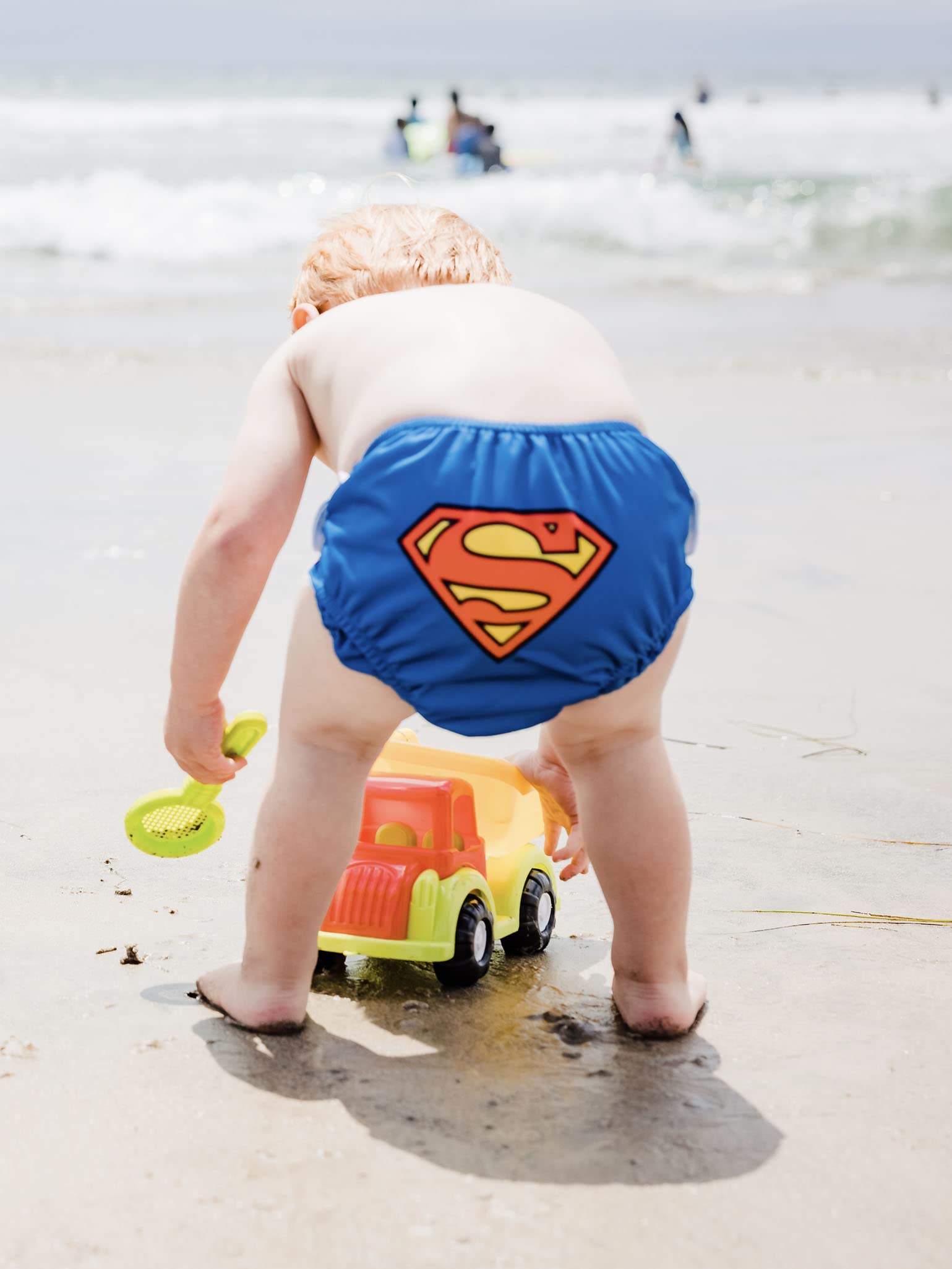 Simple Being Adjustable Snap Reusable Swim Diaper, Double Gusset (DC Superman 18 Months)