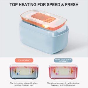 Baby Wipe Warmer Wipes Dispenser : High Capacity LED Display Silent Heating - Wipes Diaper Warmer with Adapter for Newborn Baby