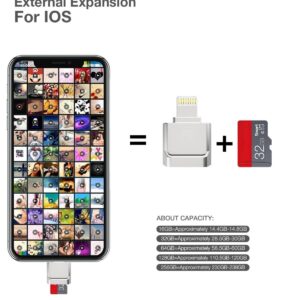 Apple MFi Certified Lightning to Micro SD Card Reader for iPhone, iPad - Supports iOS 13, exFAT & FAT32