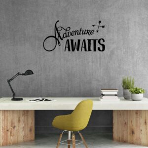 Inspirational Wall Stickers Quotes" Adventure Awaits" Positive Motivational Removable Vinyl Wall Decal Living Room Bedroom Nursery Room Home Decor