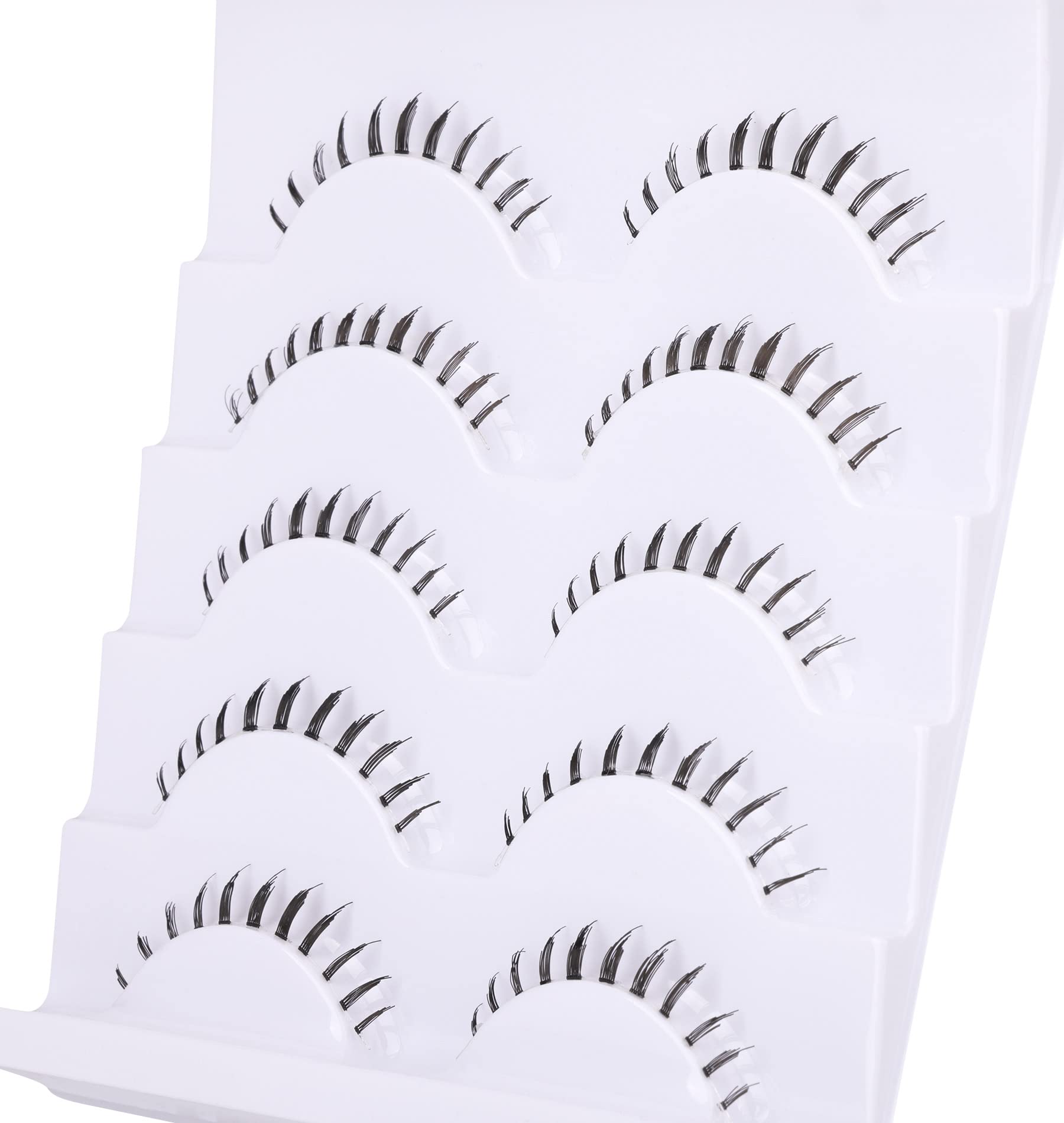 False Eyelashes Bottom Lashes Wispy Natural Mink Lashes Clear Band DIY Lashes Reusable Soft Handmade Lashes Pack