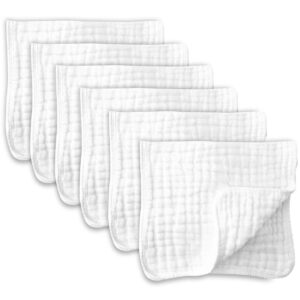 sunny zzzzz muslin burp cloths, white, 10x20 inch (pack of 6)