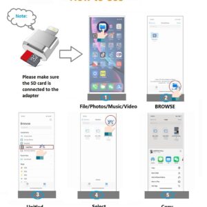 Apple MFi Certified Lightning to Micro SD Card Reader for iPhone, iPad - Supports iOS 13, exFAT & FAT32