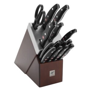 zwilling twin signature 15-pc self-sharpening knife block set - brown